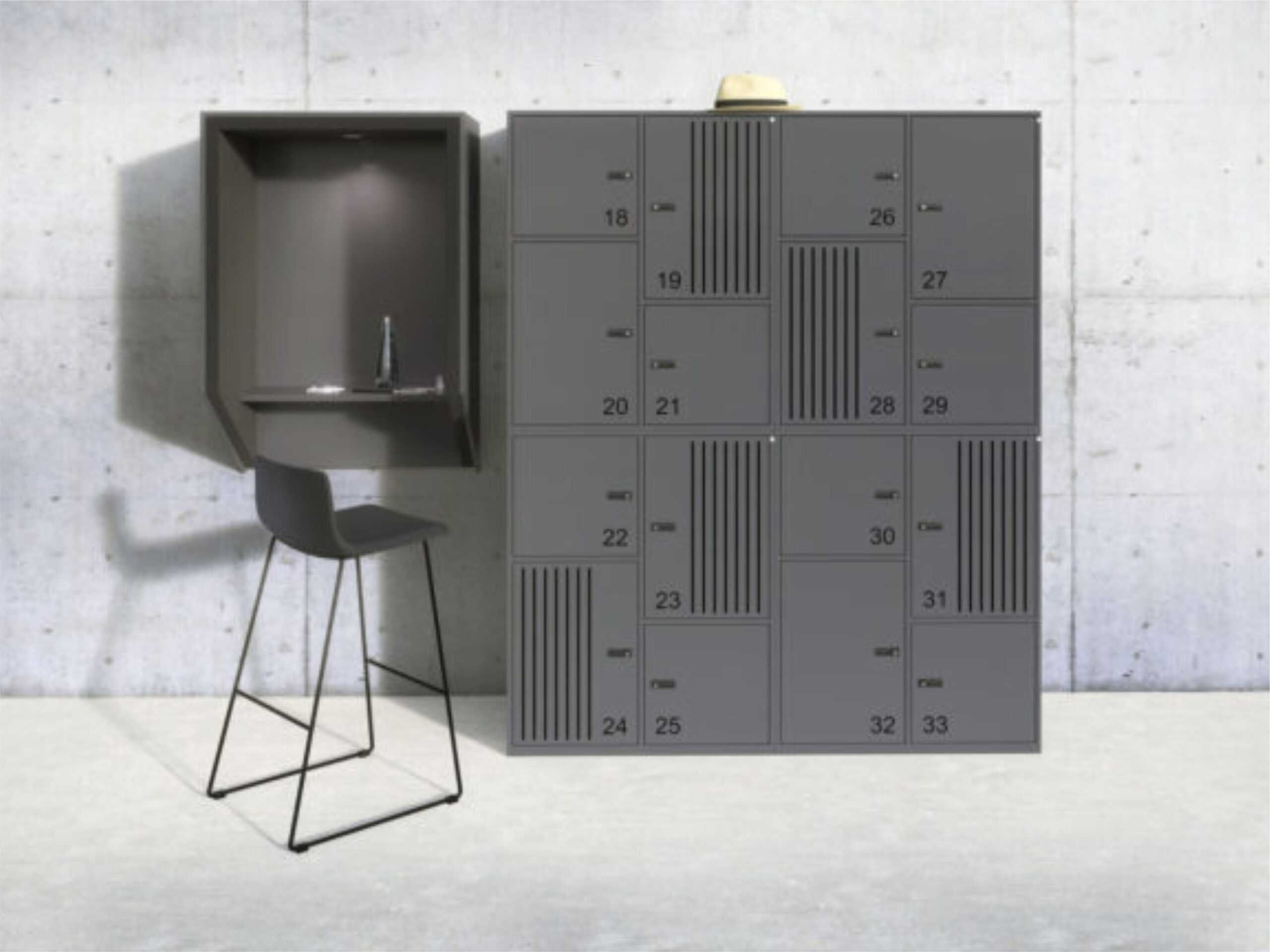 Quadro Lockers | Modulære aflåselige opbevaringsskabe